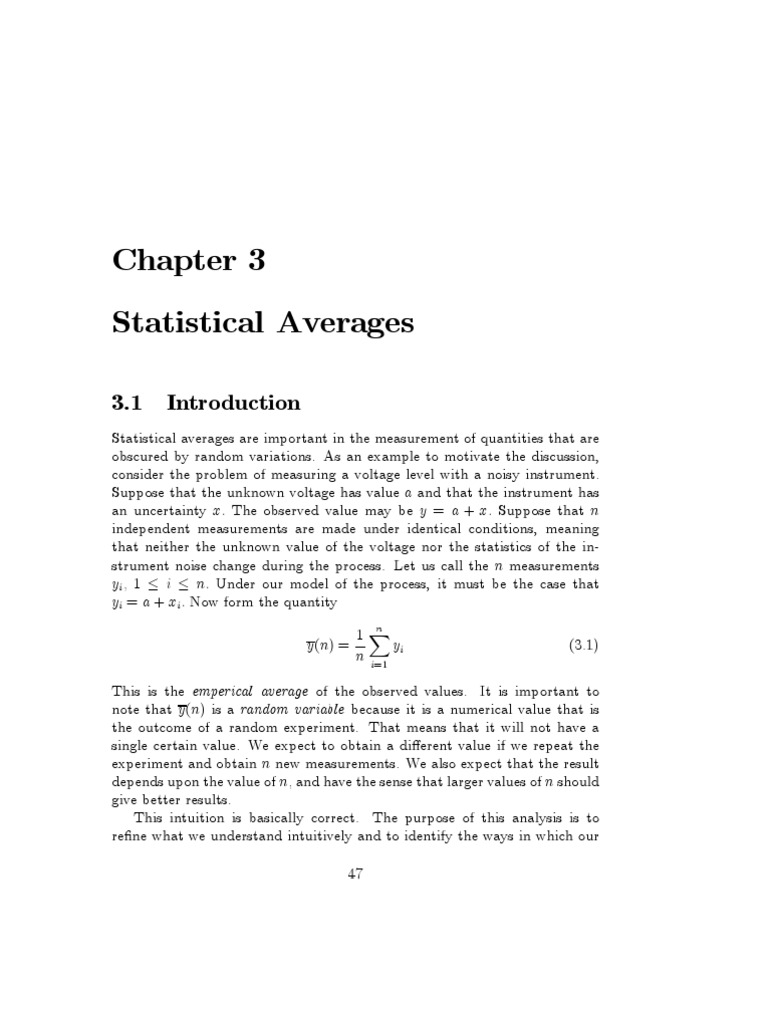 Understanding Statistical Averages Through Probability Distributions | PDF | Expected Value ...
