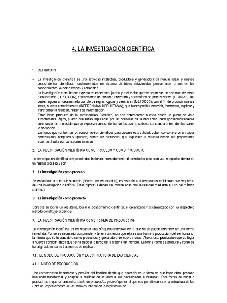 La Investigación Científica | PDF | Método científico | Science