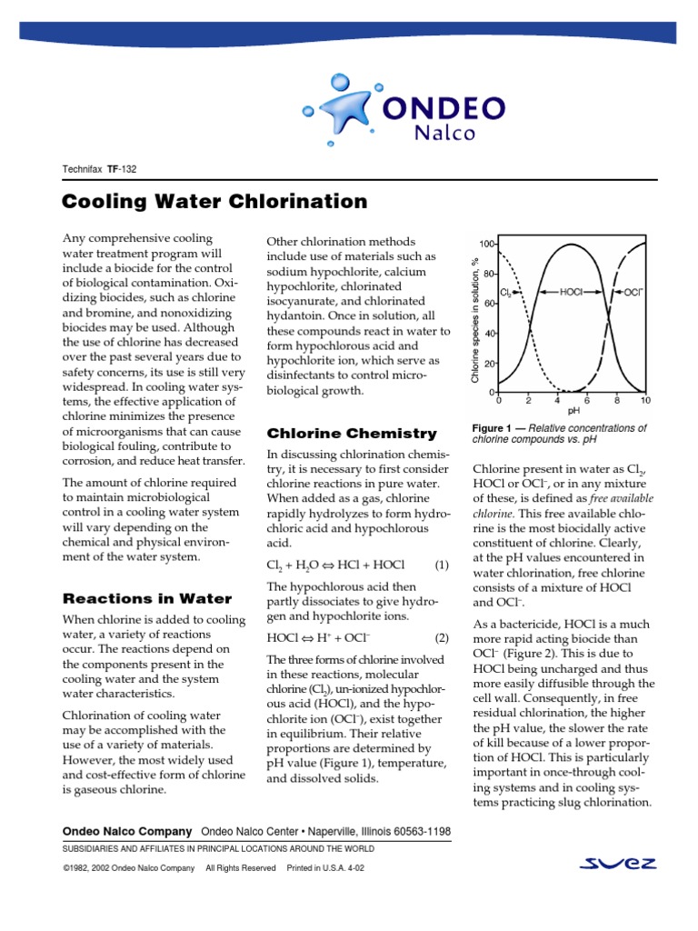 Cooling Water Chlorination: Chlorine Chemistry | Download Free PDF ...