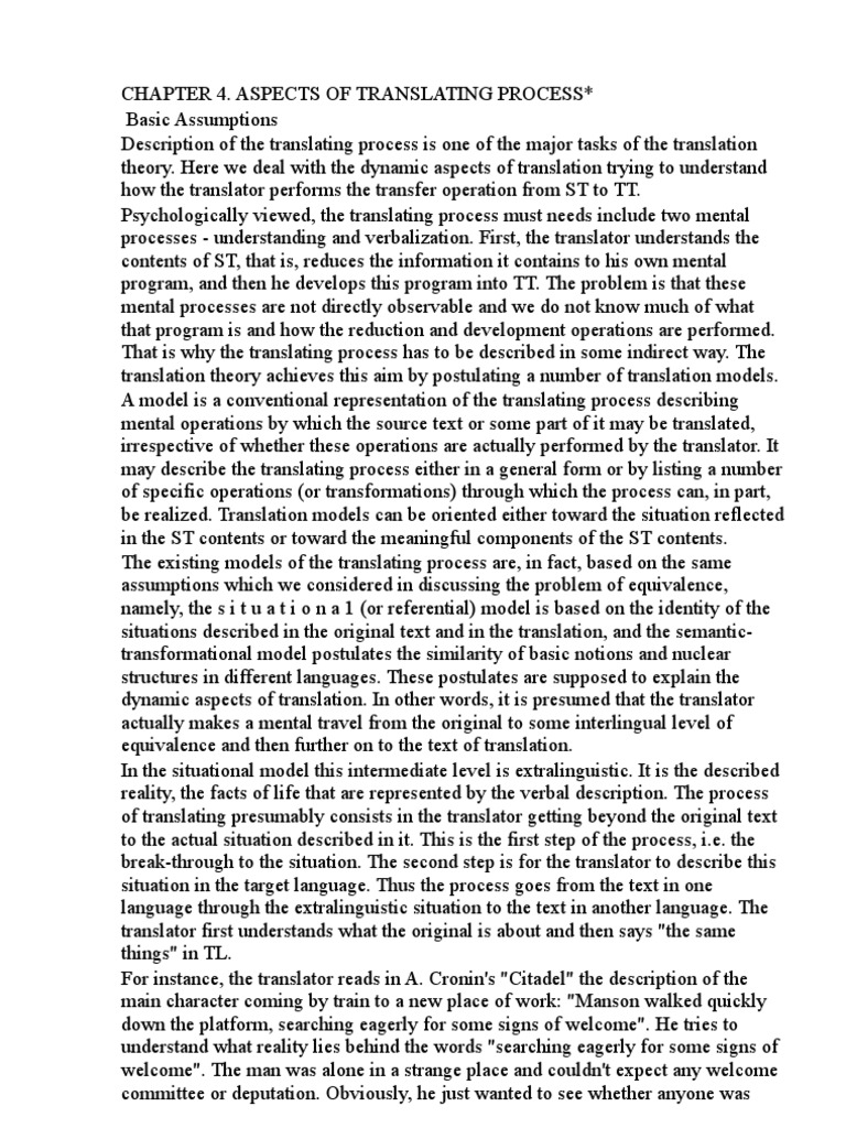 Chapter 4. Aspects of Translating Process | PDF | Conceptual Model ...