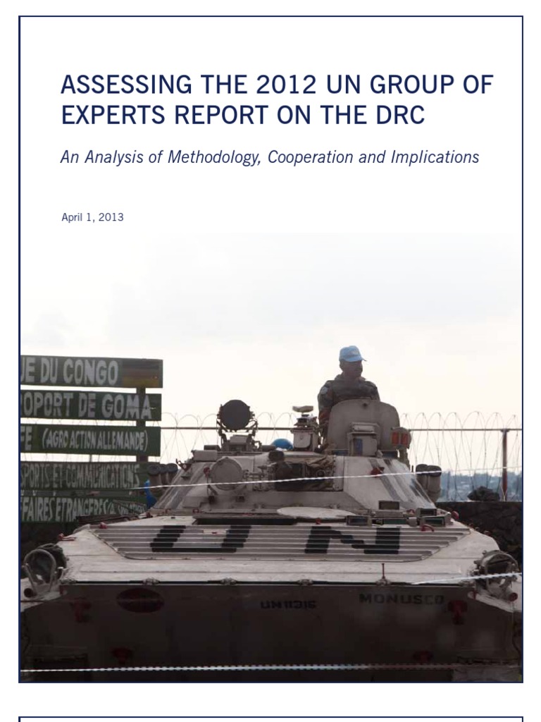 Assessing The 2012 Un Group of Experts Report On The DRC: An Analysis ...