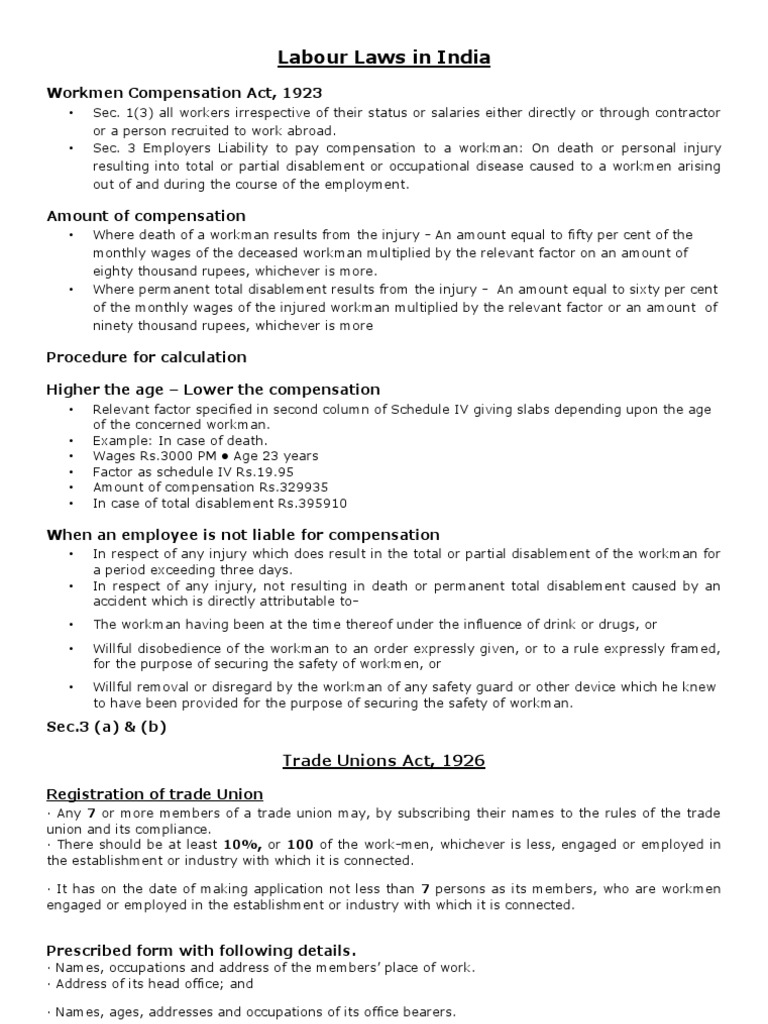 Labour Laws In India Pdf Overtime Piece Work