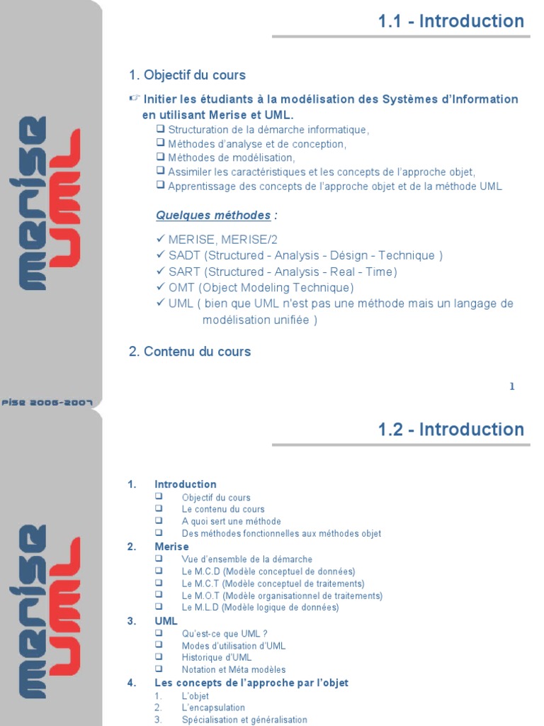 La Modélisation Des Systèmes D'information en Utilisant Merise Et UML ...