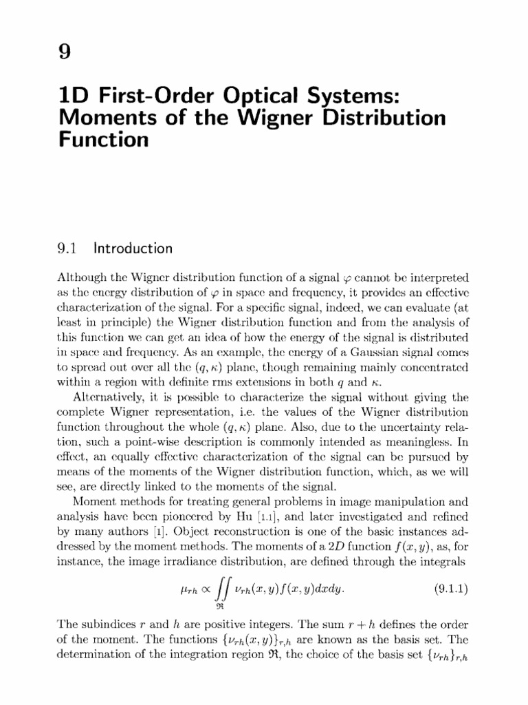 First-Order Optical Systems Moments | PDF | Spectral Density | First ...