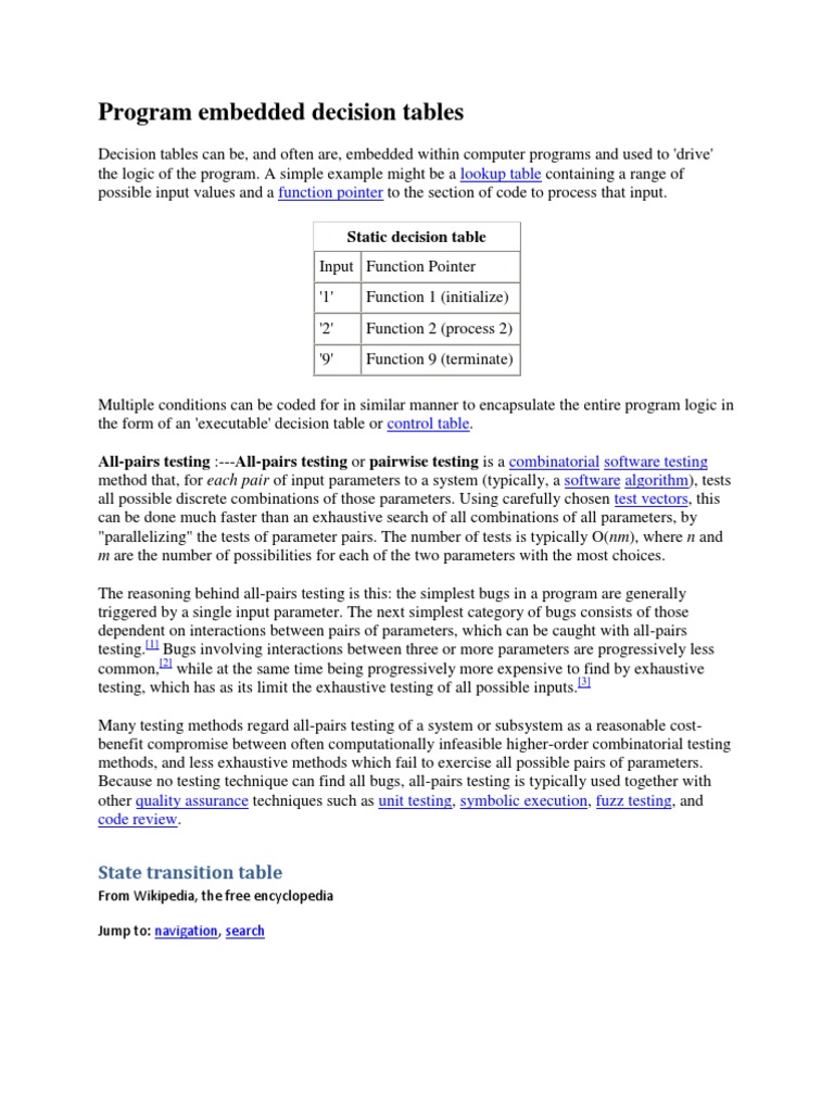Program Embeded Decision Table | PDF | Software Bug | Computer Program