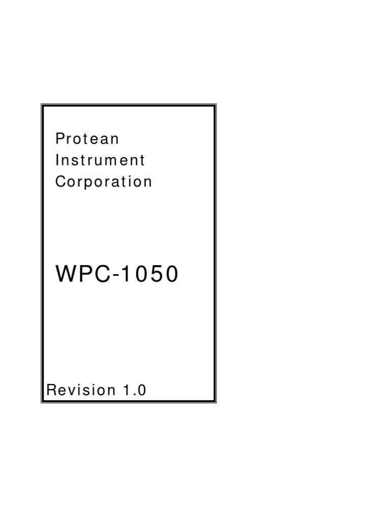 WPC 1050 Manual | PDF | Valve | Subroutine