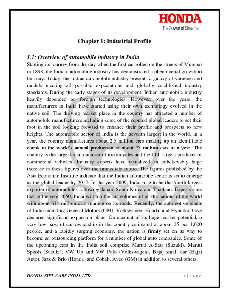 1.1: Overview of Automobile Industry in India: Chapter 1: Industrial ...