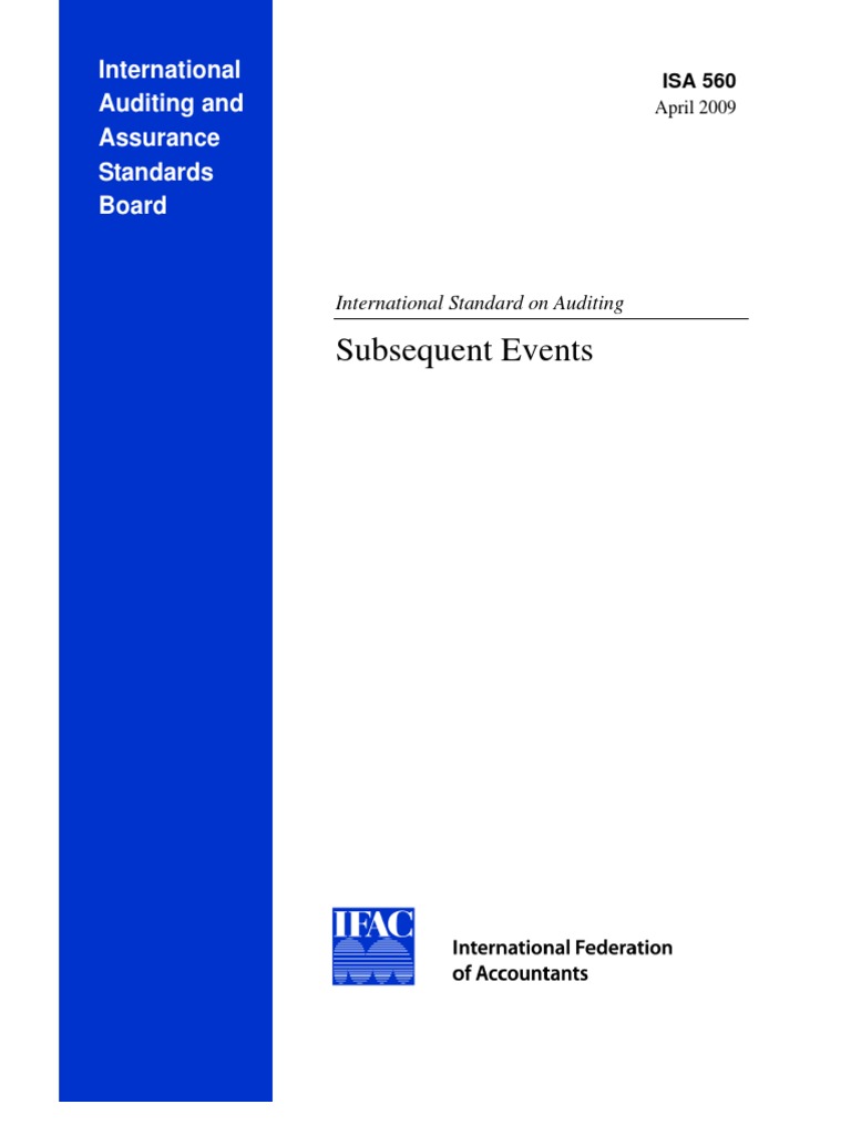 ISA 560 Standalone 2009 Handbook | PDF