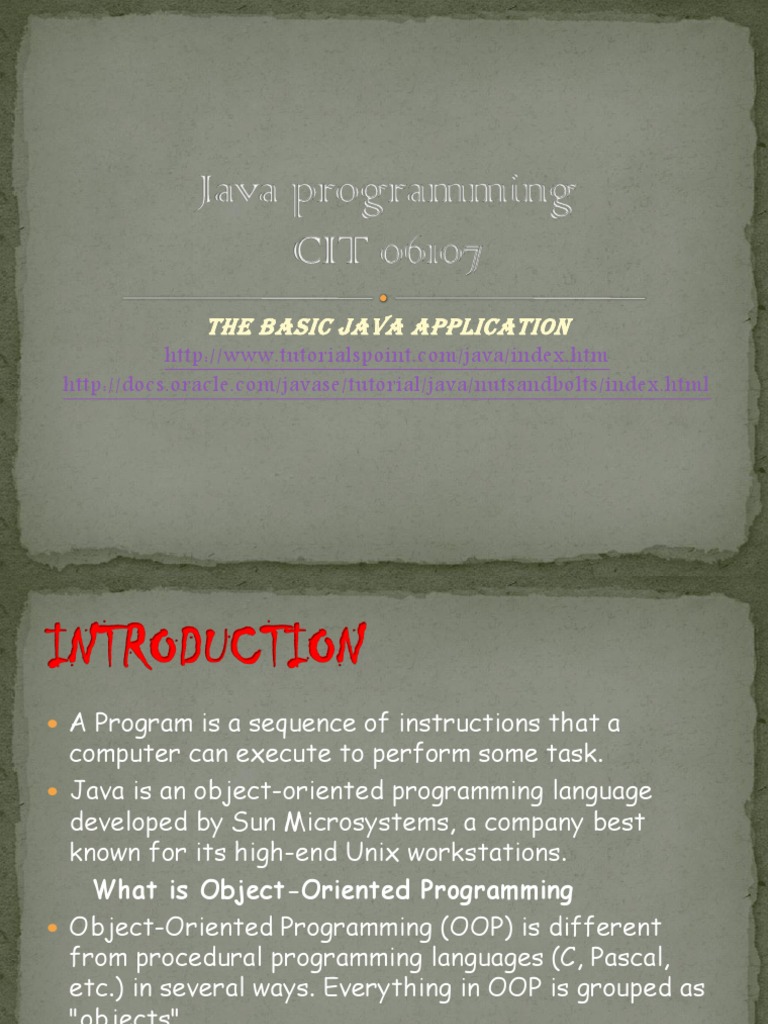 Java Programming Lect1 Pdf Java Programming Language Method Computer Programming 