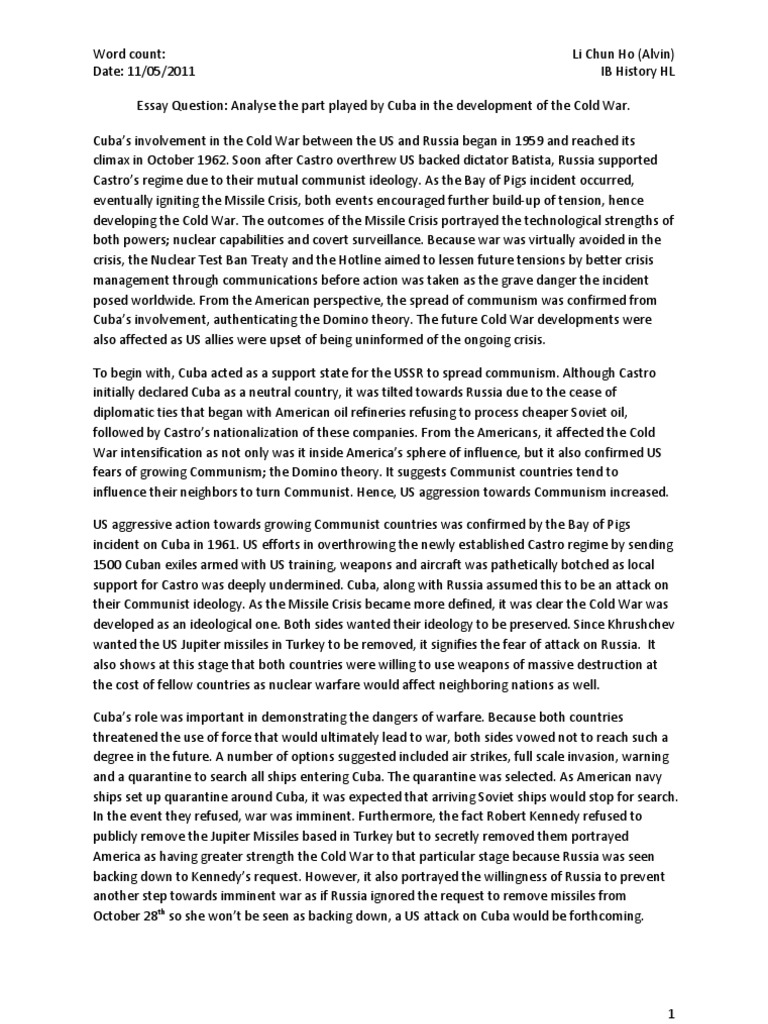 Cuba's Impact on Cold War Dynamics | PDF | Cuban Missile Crisis | Cold War