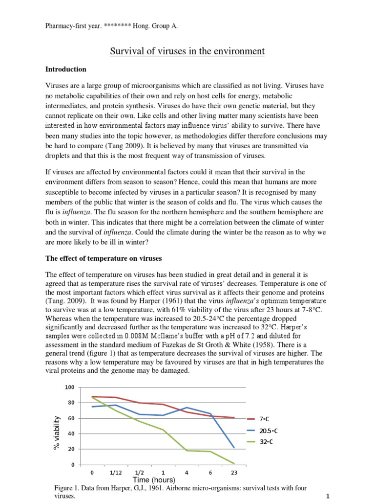 Survival of Viruses in The Environment | PDF | Influenza | Virus