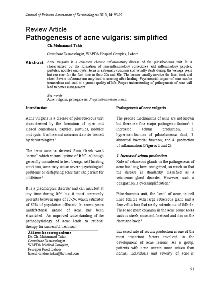 8.review Article Pathogenesis of Acne | PDF