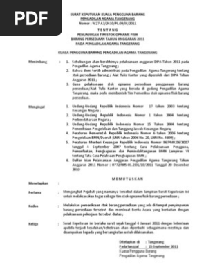 Contoh Surat Berita Acara Stock Opname Barang