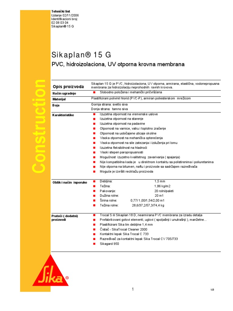 TL Sikaplan 15 G | PDF
