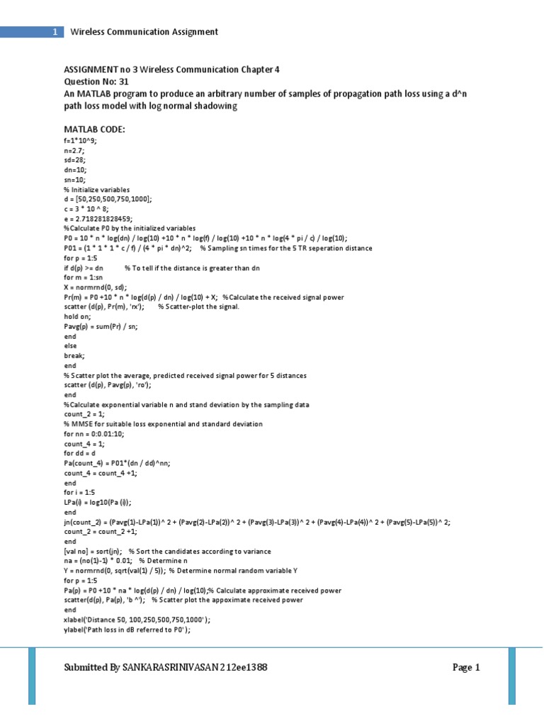 ASSIGNMENT No 3 Wireless Communication Chapter 4 | Download Free PDF | Signal To Noise Ratio ...