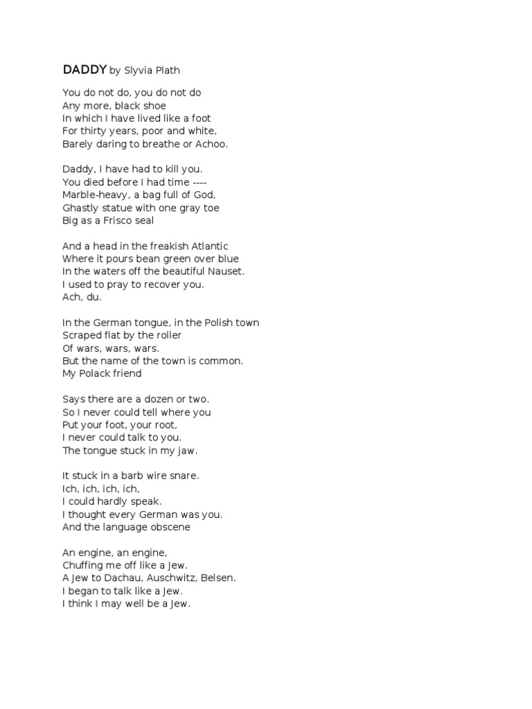Sylvia Plath DADDY | PDF