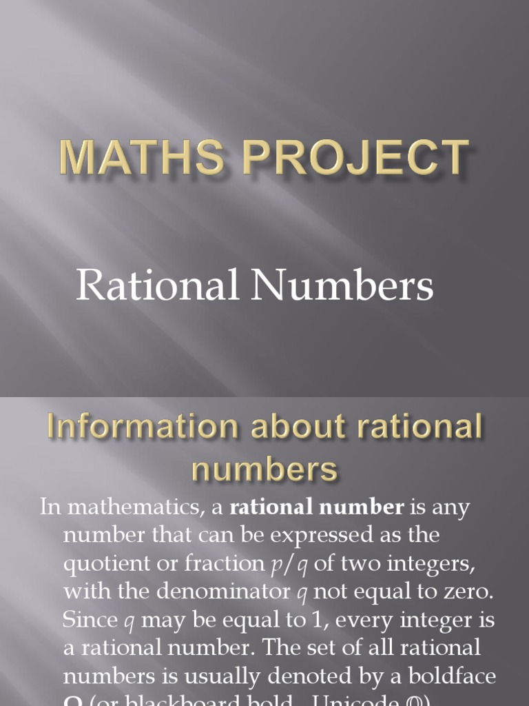 Maths Project | PDF | Rational Number | Numbers