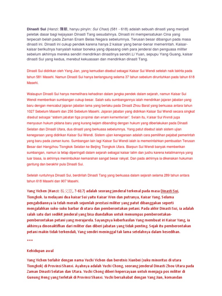 Dinasti Sui | PDF