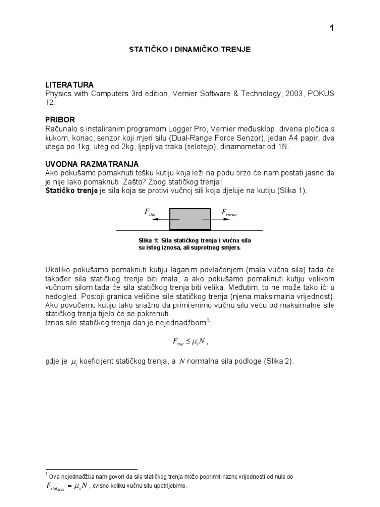 Staticko I Dinamicko Ttrenje | PDF