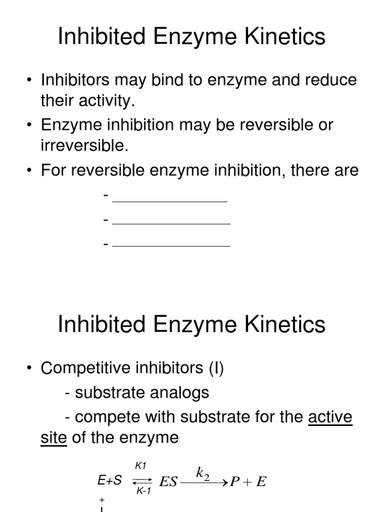 Lecture Notes Enzyme 3 Inhibition Kinetics Web | PDF | Enzyme Inhibitor ...