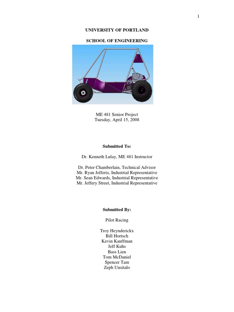 Baja Design Report | PDF | Transmission (Mechanics) | Strength Of Materials