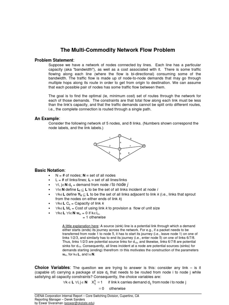 The Multi-Commodity Network Flow Problem | PDF | Mathematical Concepts | Applied Mathematics