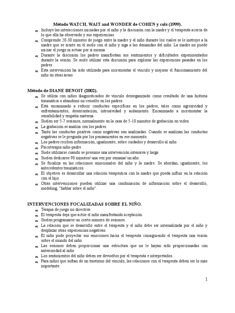 Método WATCH, WAIT and WONDER | PDF | Trauma psicólogico | Psicología ...