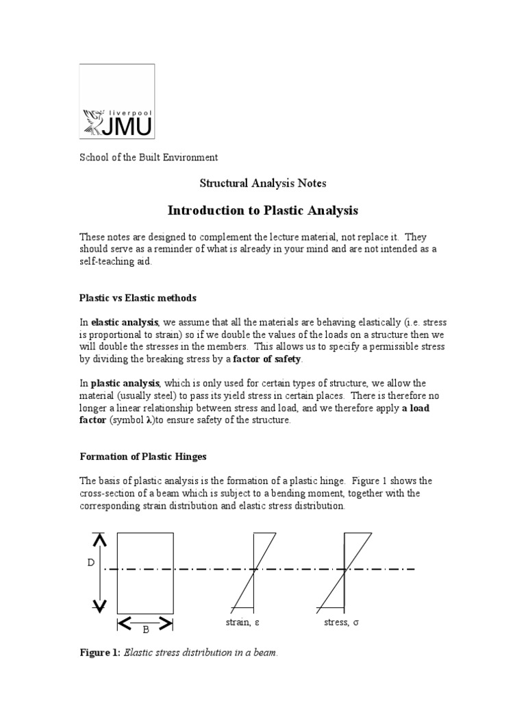 Intro To Plastic Analysis | PDF | Bending | Plasticity (Physics)