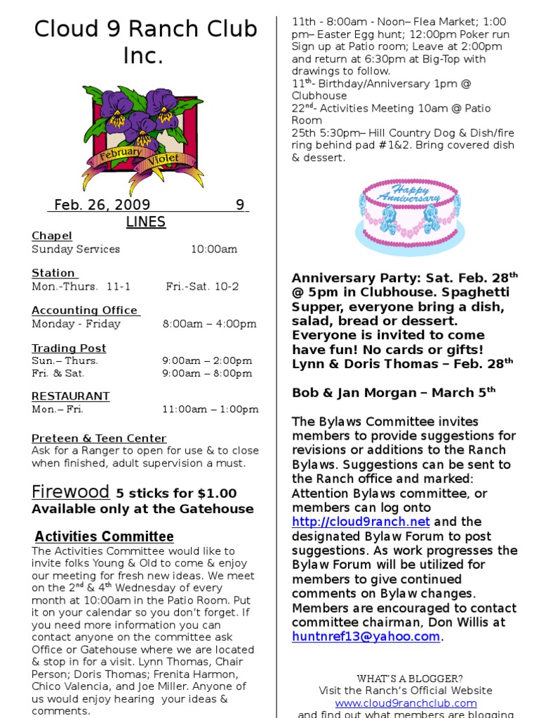 Cloud 9 Ranch Club Inc.: Firewood | Cuisine | Food And Drink | Free 30 ...