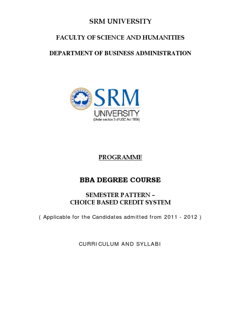 BBA Syllabus | PDF