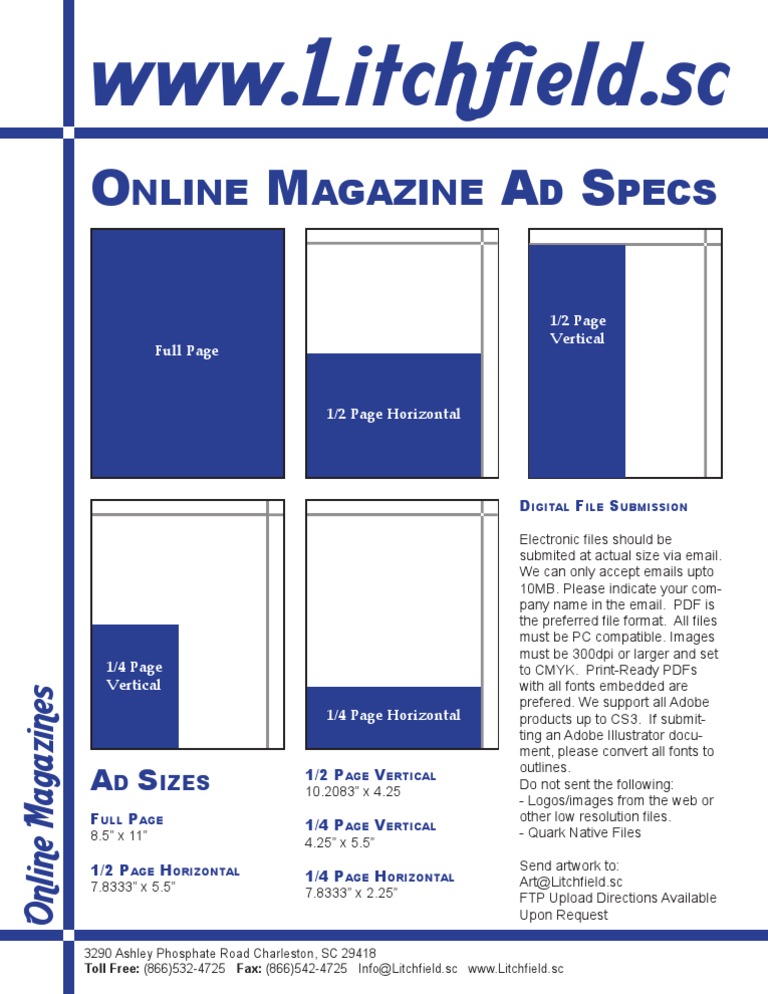 Litchfield Magazine Ad Specs | PDF | Publishing | Application Software