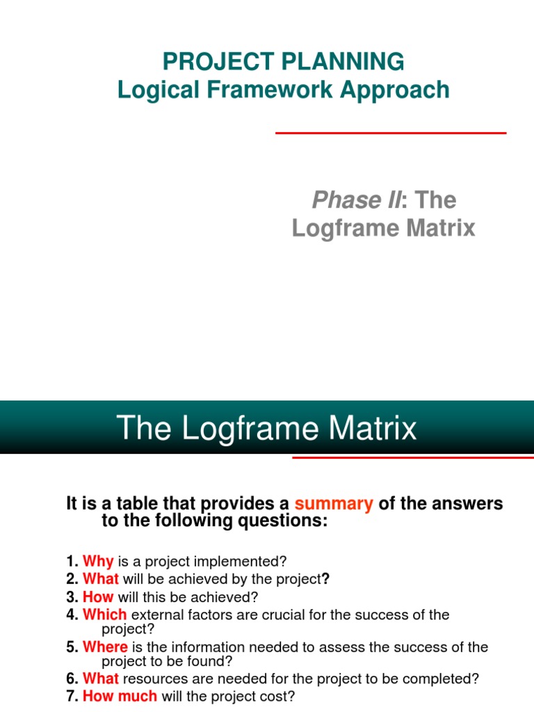 Improving River Water Quality with Logframe Project Planning | PDF ...