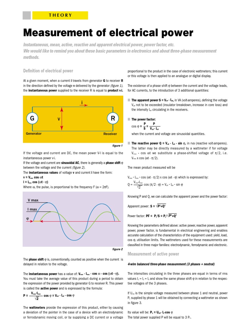 Measurement of Electrical Power | PDF | Ac Power | Power (Physics)