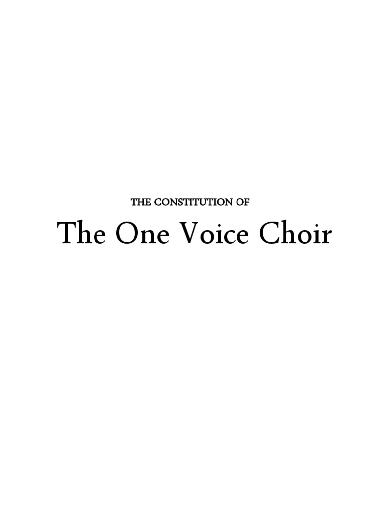 Constitution of The One Voice Choir | PDF | Board Of Directors ...