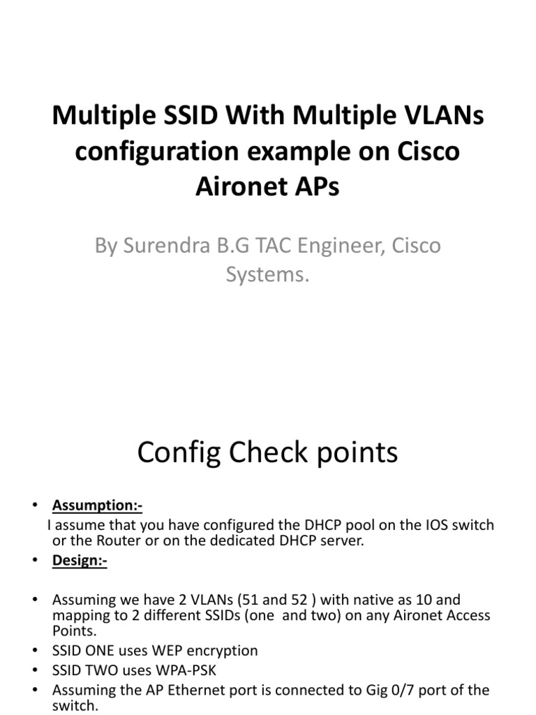 Configure Multiple SSIDs & VLANs on Cisco APs | PDF