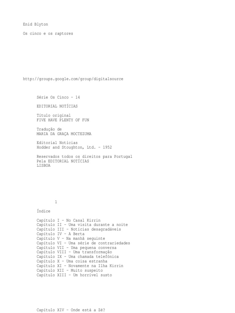Enid Blyton (Cinco 14) Os Cinco e Os Raptores (TXT) (Rev) | PDF | Cães ...