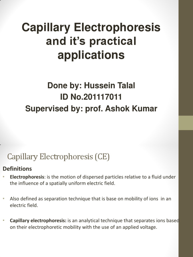 Capillary Electrophoresis (CE) | PDF | Capillary Electrophoresis | Gel ...