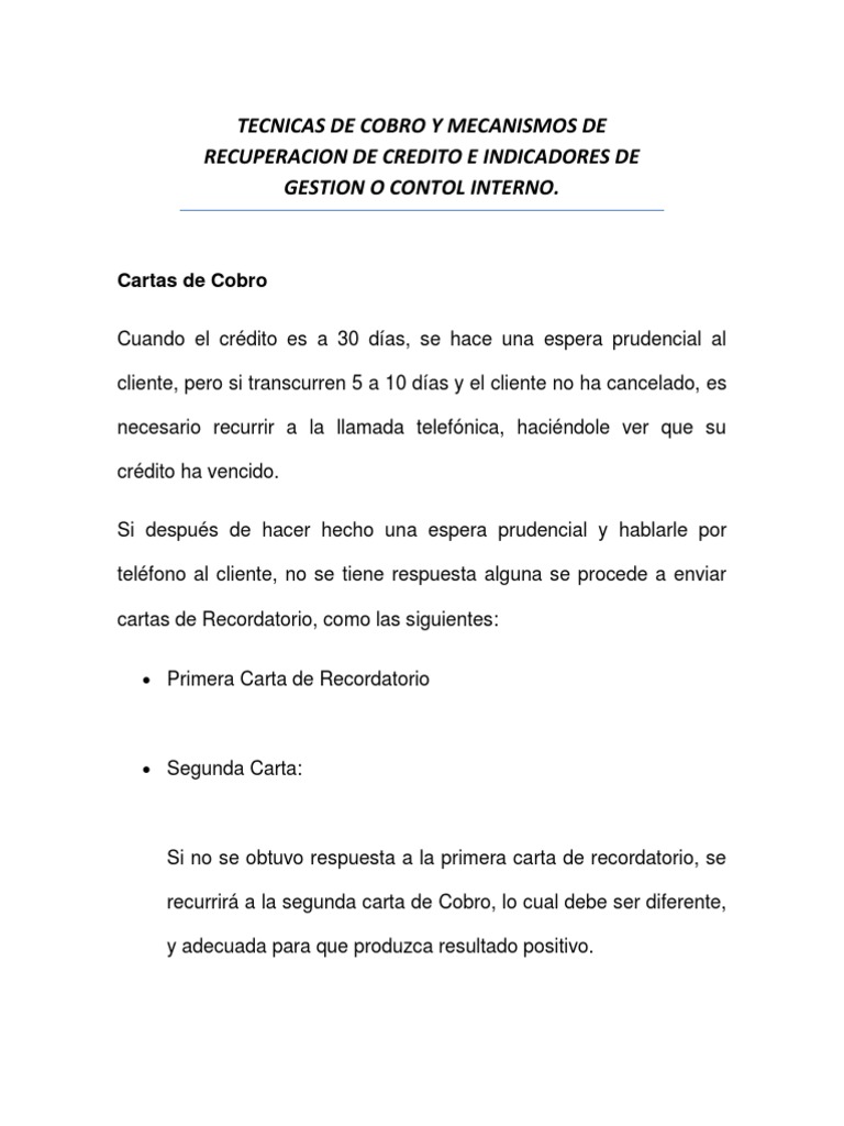Cartas de Cobro | PDF | Cliente | Crédito (finanzas) Cartas de Cobro | PDF | Cliente | Crédito (finanzas)