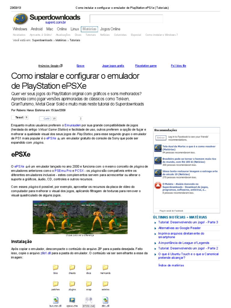 Guia de Instalação do ePSXe | PDF | Emulador | BIOS