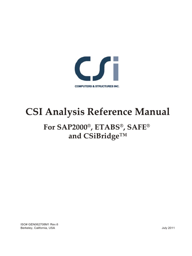 CSI BRIDGE Analysis Reference Manual | PDF | Deformation (Mechanics ...