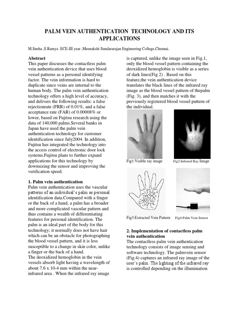 Palm Vein Authentication Technology and Its Applications | PDF | Access Control | Automated ...
