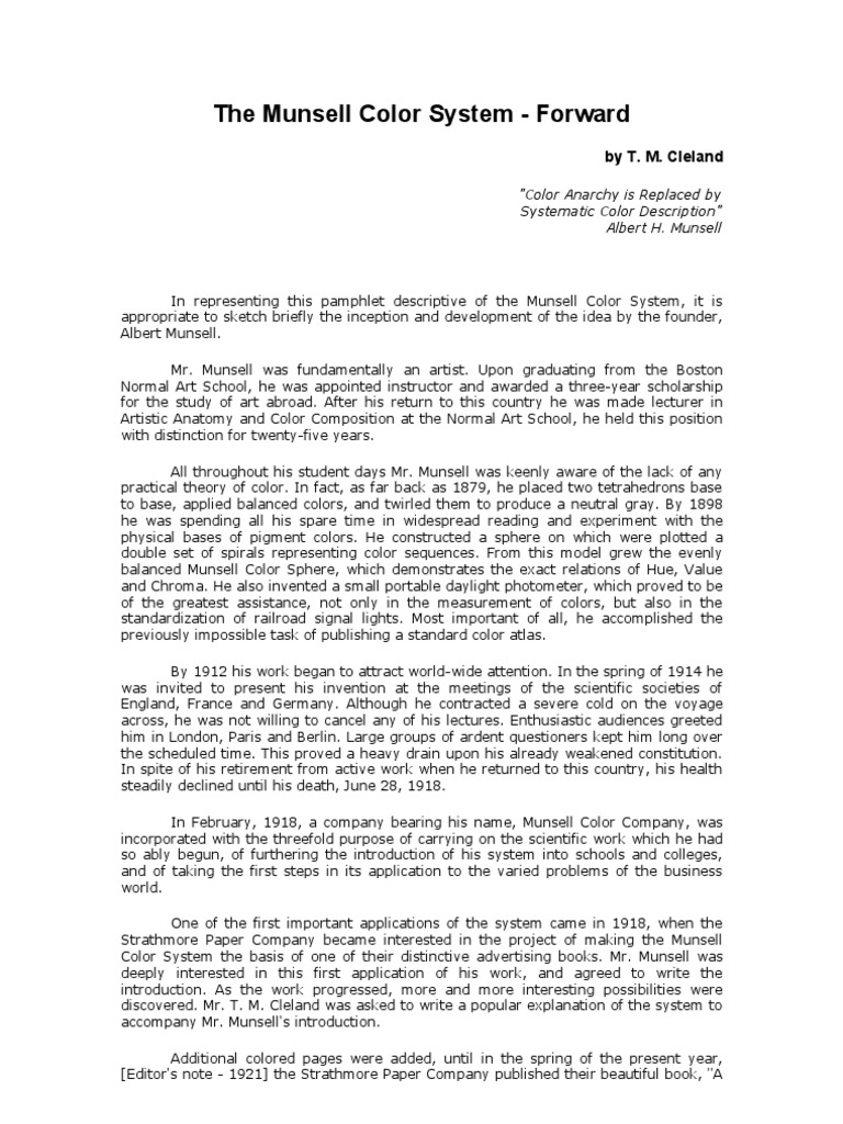 The Munsell Color System | PDF | Hue | Vision