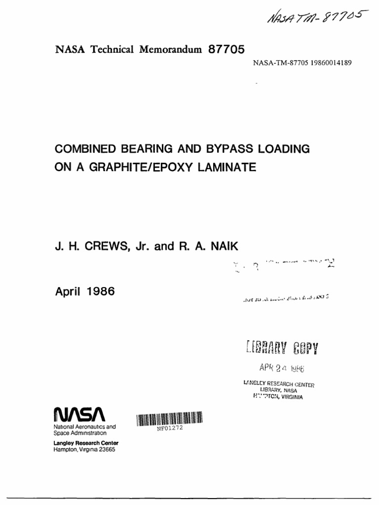 Combined Bearing and Bypass Loading On A Graphite - Epoxy Laminate ...