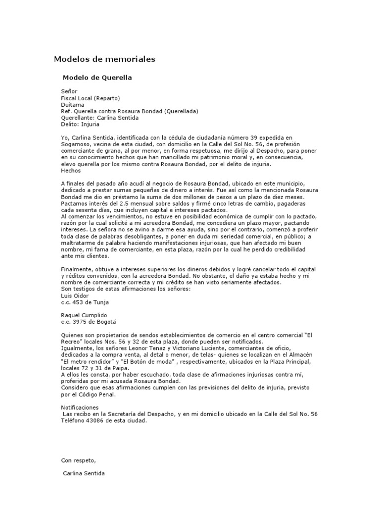 Modelos de Memoriales K | PDF | Negocios (general) | Business