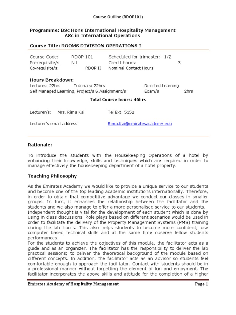 HKOP101 - Housekeeping Operations | PDF | Educational Assessment | Learning