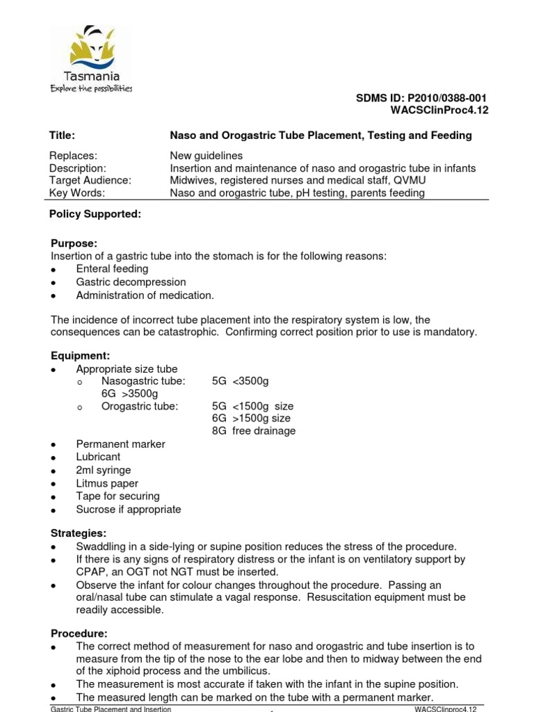 Naso & Orogastric Tube Placement, Testing & Feeding | Medical ...