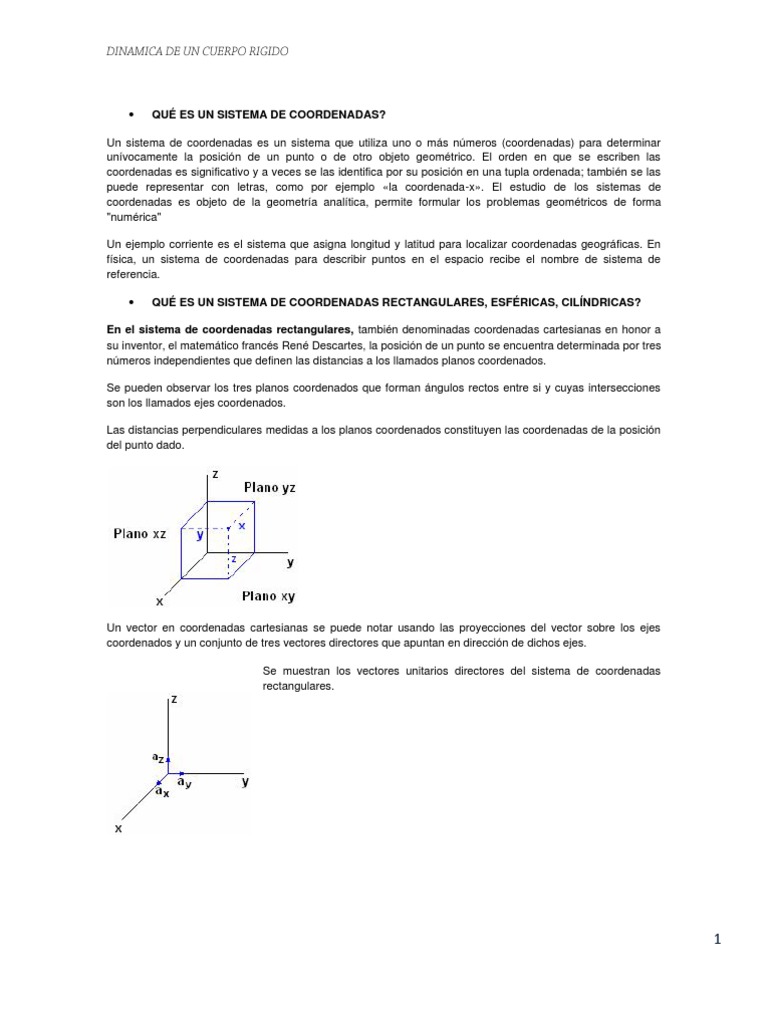 Preguntas de Dinamica de Un Cuerpo Rigido | PDF | Sistema coordinado | Vector Euclidiano