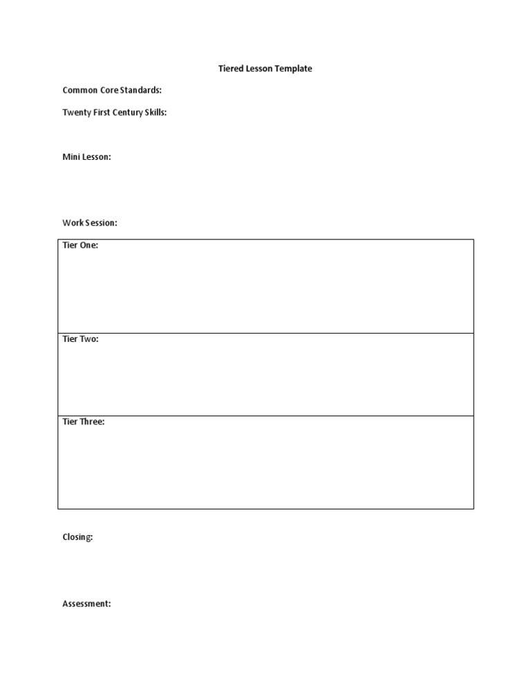 Tiered Lesson Plan Template | PDF | Computers