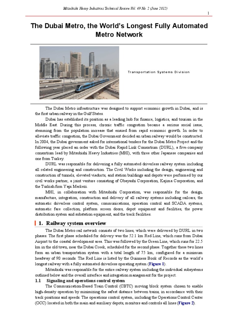 Dubai Metro: A Technical Overview | PDF | Communications System | Rail ...