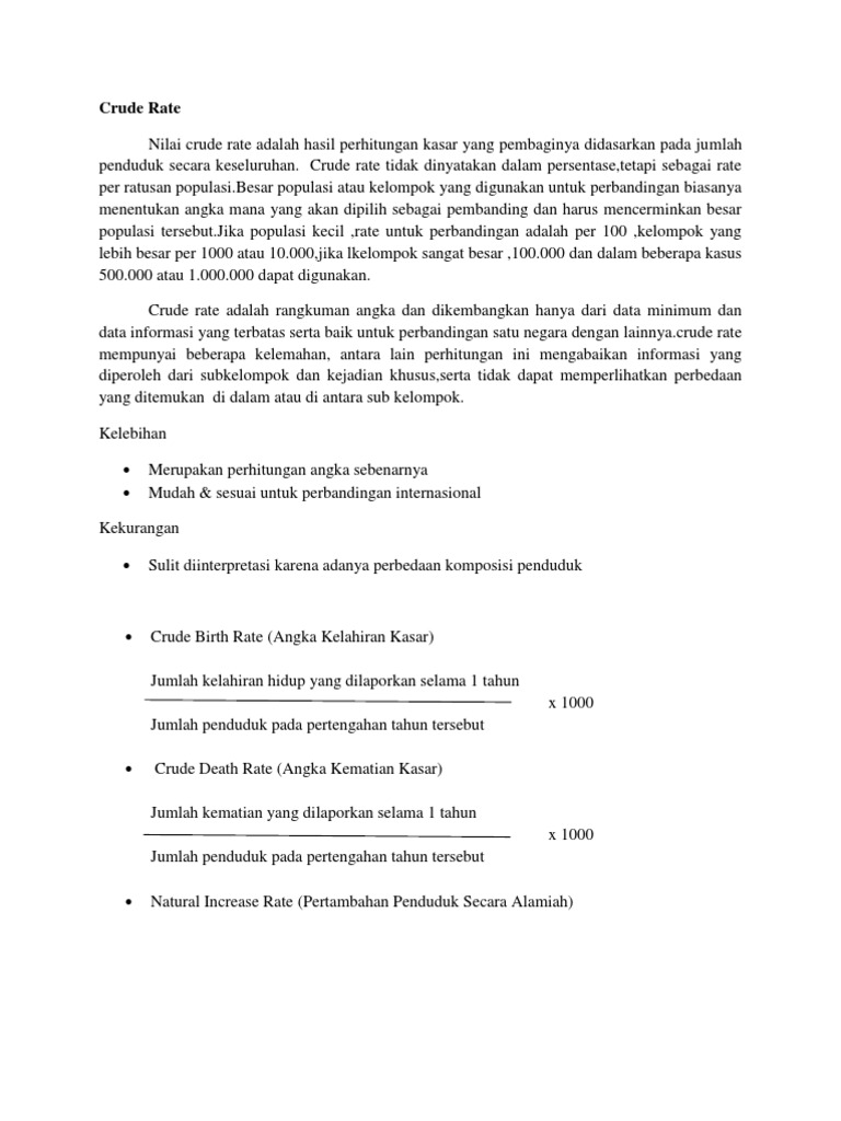 Crude Rate | PDF | Kesehatan Holistik